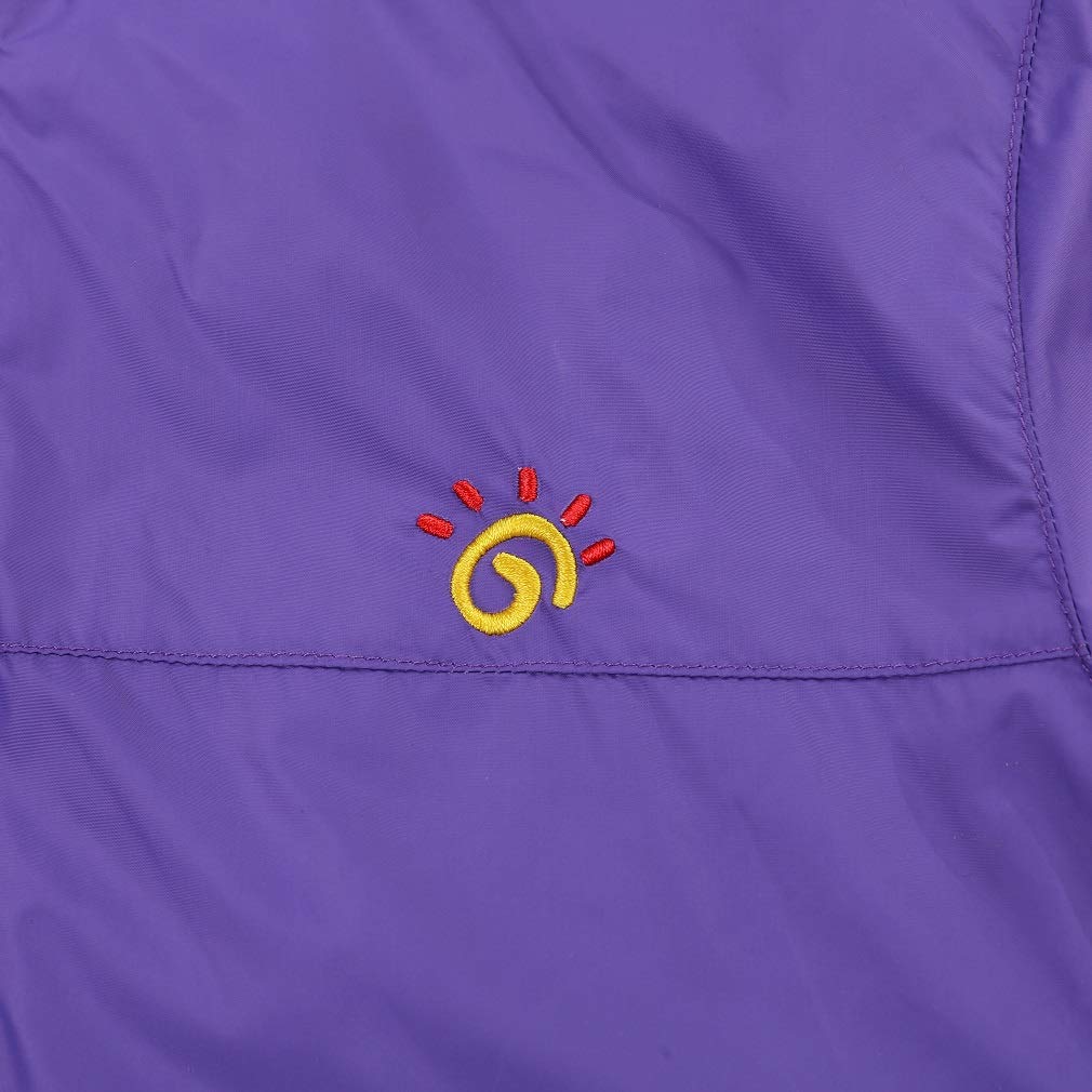 Jingle Bongala Boys Girls Lightweight Breathable Raincoat Waterproof Hooded Rain Jacket Windbreaker Easy to Fold-Purple-140
