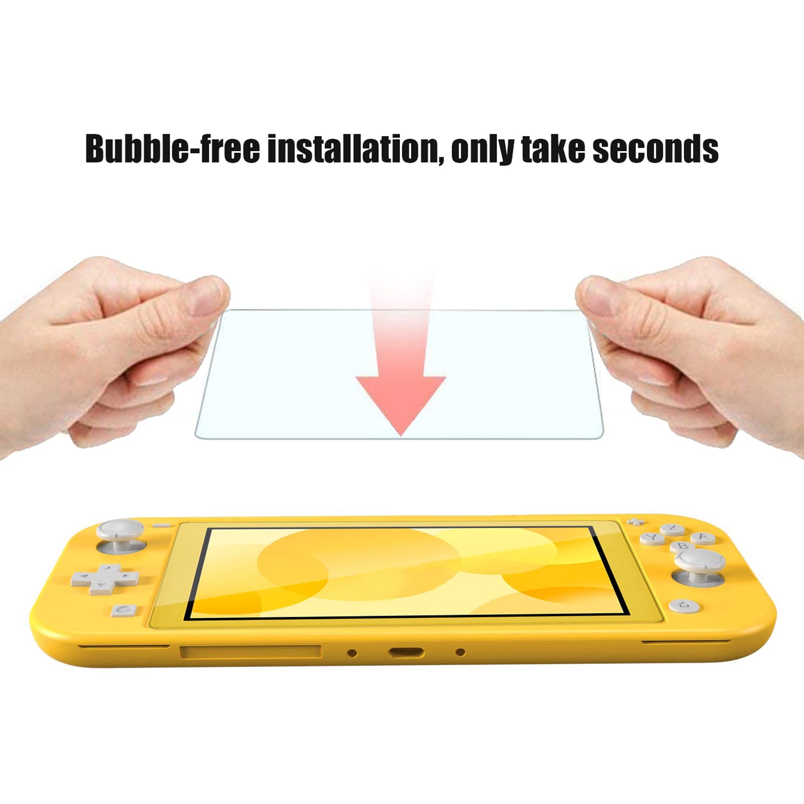 JOTO [3 Pack] Screen Protector for Nintendo Switch Lite, Tempered Glass Screen Film Guard Rounded Edge Real Glass Screen Protector for Switch Lite 2019