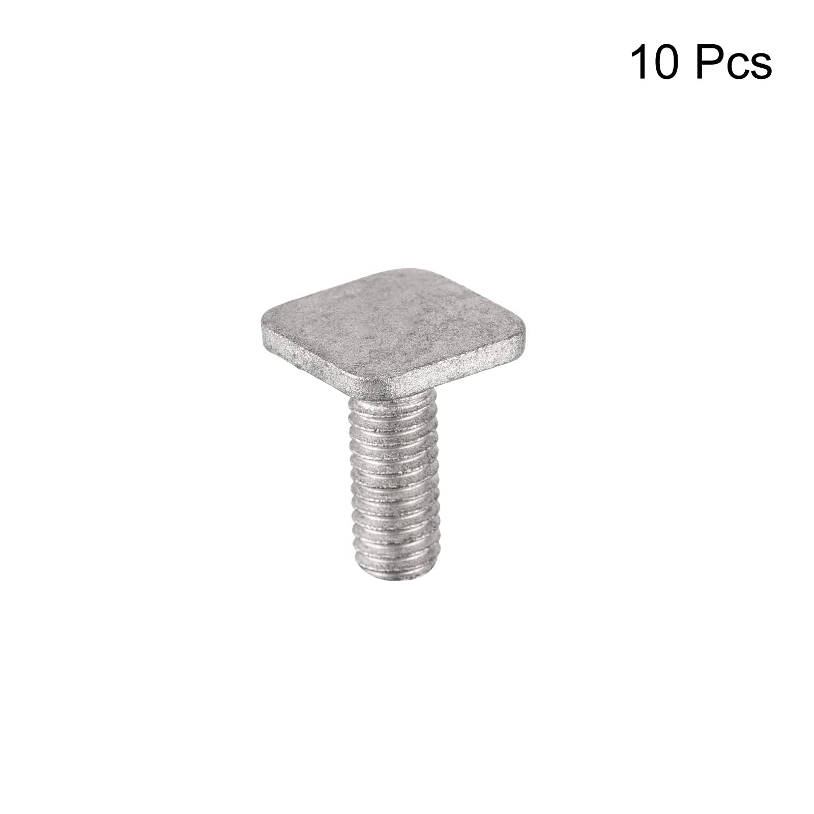uxcell Square Head Bolt, 10pcs M6x16mm Fully Thread Carbon Steel Grade 8.8 Square Machine Screws, Gray