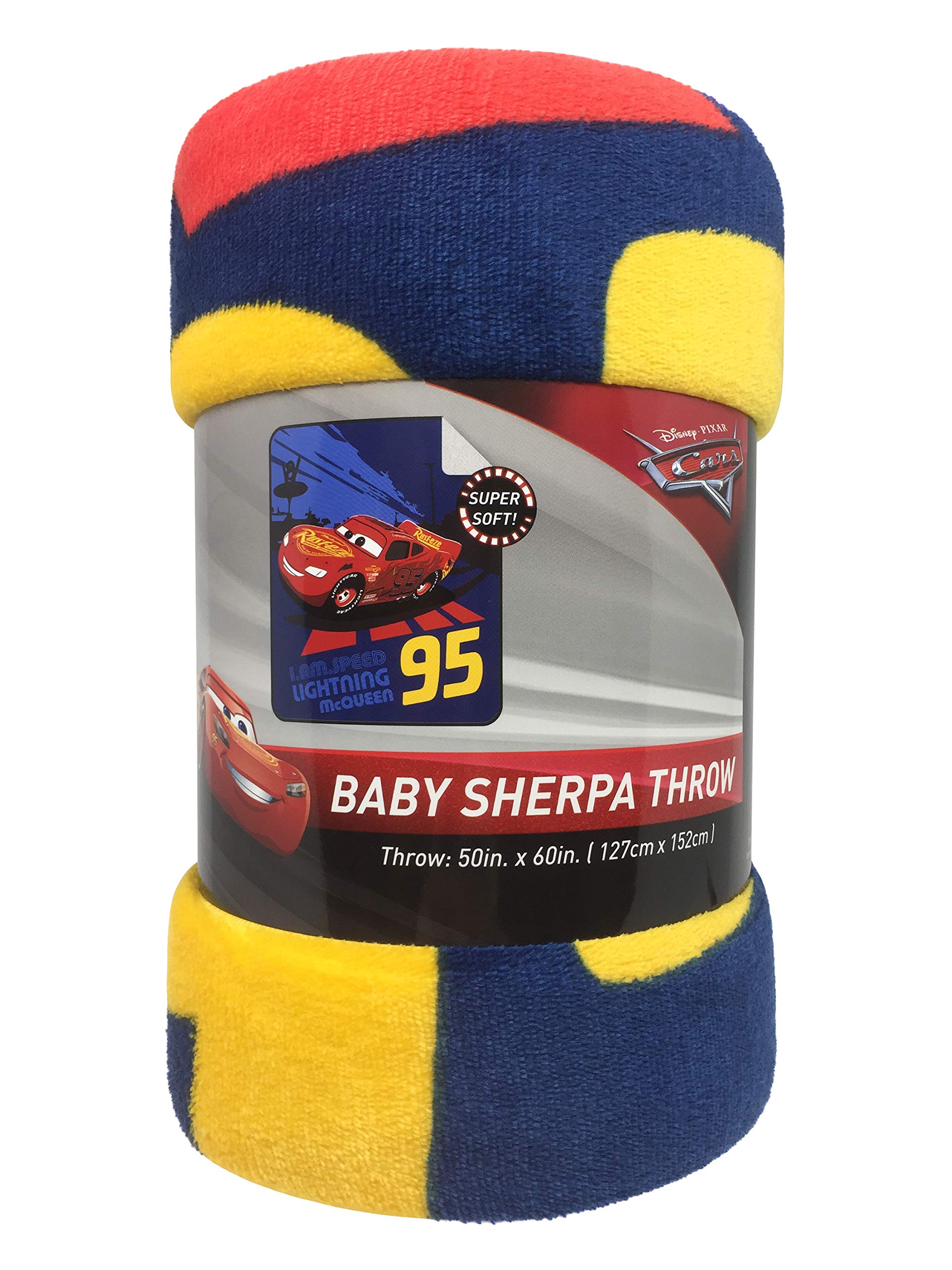 Jay Franco Disney Pixar Cars Lightning McQueen Sherpa Throw Blanket - Measures 50 x 60 inches, Kids Bedding - Fade Resistant Super Soft