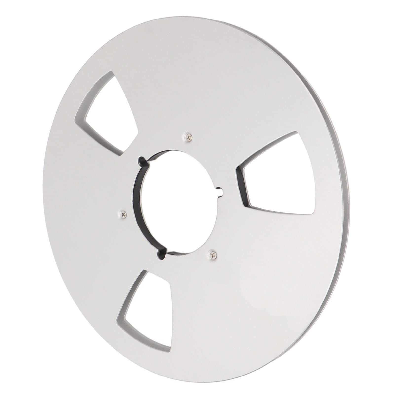 Recording Tape Reel, Aluminum Alloy Universal 3 Hole 14 10 Inch Empty Tape Reel for Reel Tape Recorder Accessory (Silver)