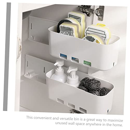 VICASKY 2pcs Box Shelf Under Sink Storage Caddy Plastic Storage Drawers Under Sink Shelf Multipurpose Sink Organizers Under The Sink Organizer Kitchen Bathroom Organizer White Counter Pp