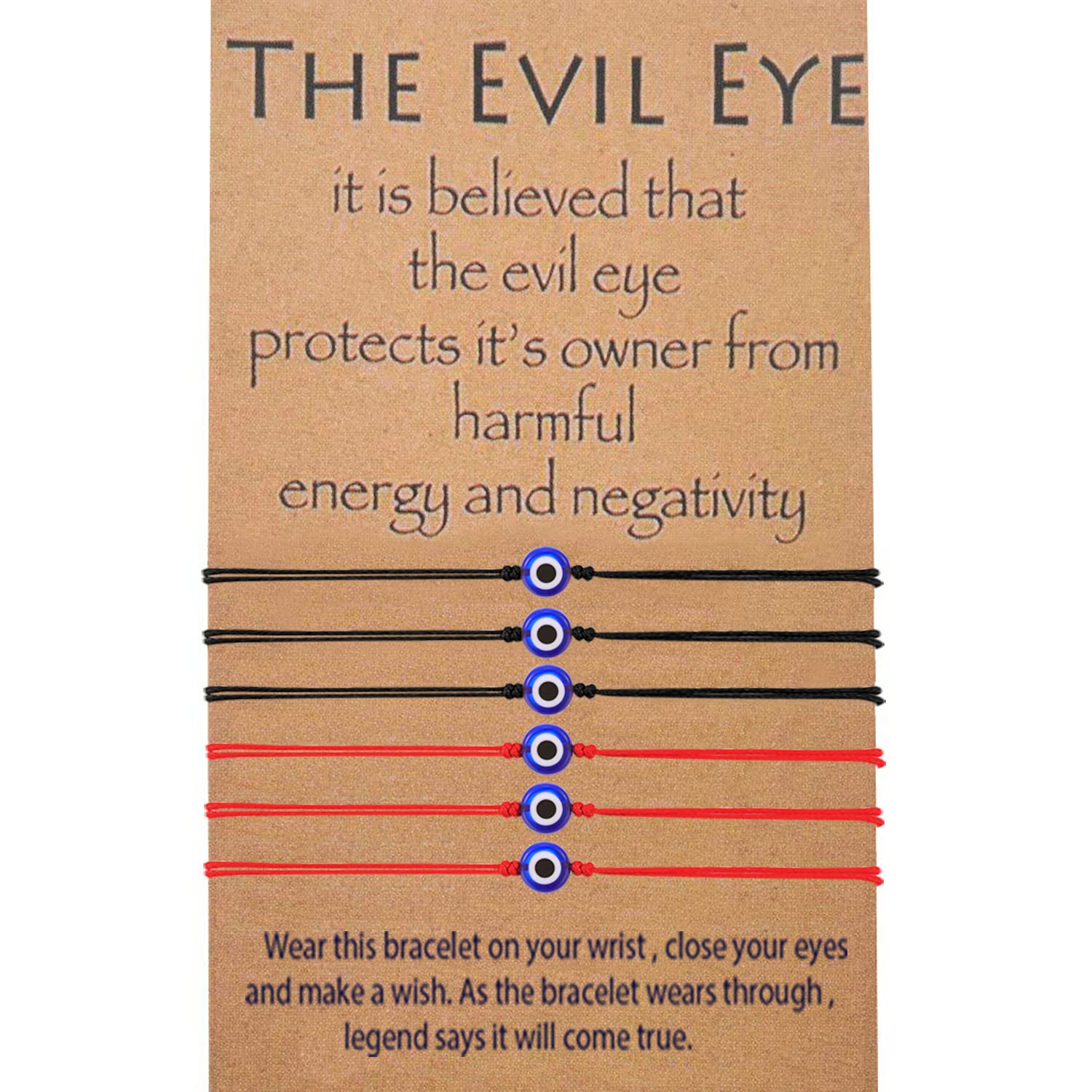 MANVEN Evil Eye Bracelet Nazar Kabbalah Red Protection Bff Friendship Ojo Turco Good Luck String Bracelets for Women Men