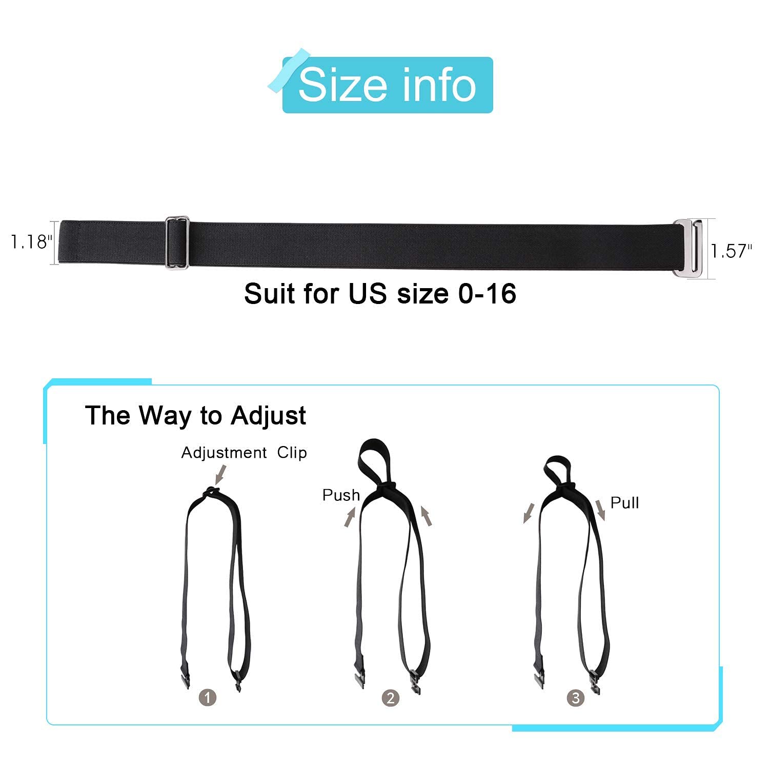 JASGOOD No Show Women Stretch Belt Invisible Elastic Web Strap Belt with Flat Buckle for Jeans Pants Dresses