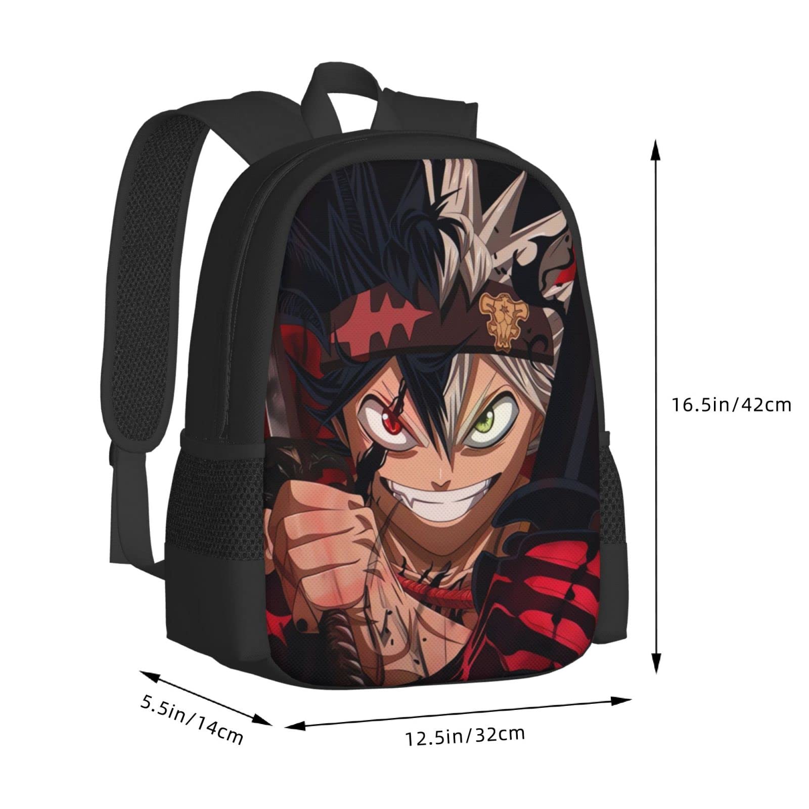 KEWRJFWA Anime Black Clover Backpack Canvas Backpack for Man Women Daily Quick drying Simple Cartoon Bags Office Travel Backpack