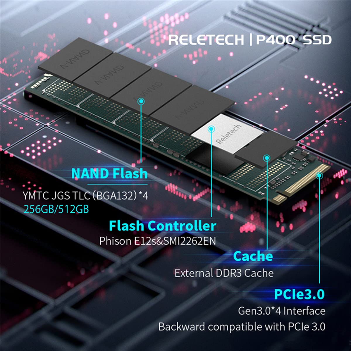 Reltetech M.2 Type-C 10GPS Hard Drive case and P400 M.2 SSD 3500M/S 1TB
