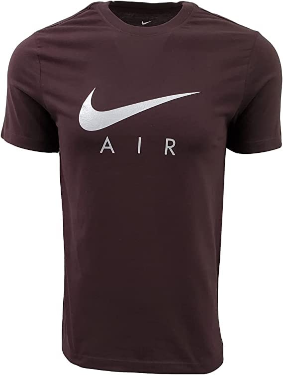 Nike Men's Swoosh Air Metallic Graphic Tee (XX-Large, Chocolate/Silver)