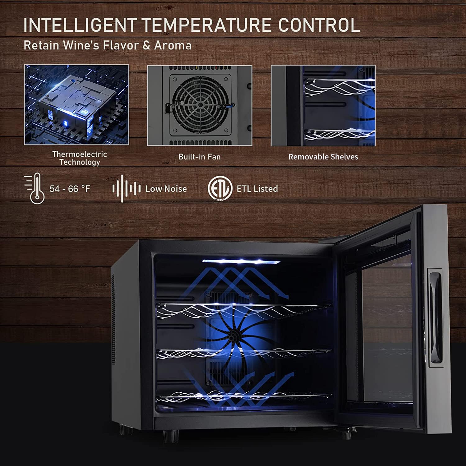 JINJUNYE Wine Cooler Refrigerator, Wine Fridge Small Countertop with Digital Temperature Control, 12 Bottle Mini Freestanding Wine Cellar for Wine, Beer, Gift for Wine Lover