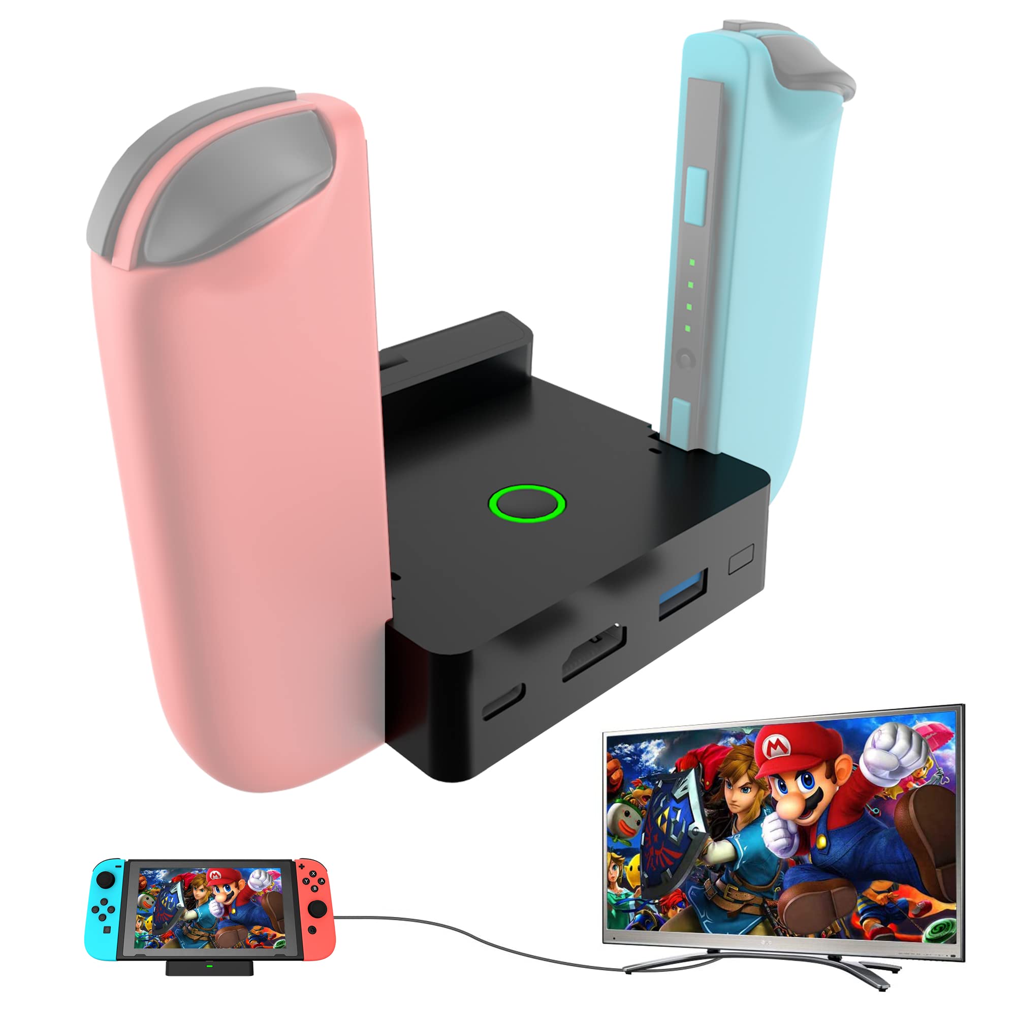 MOIPO Switch TV Dock, Multifunctional Switch TV Docking Station for TV, Built-in Joycon Charger with 4K HDMI Output