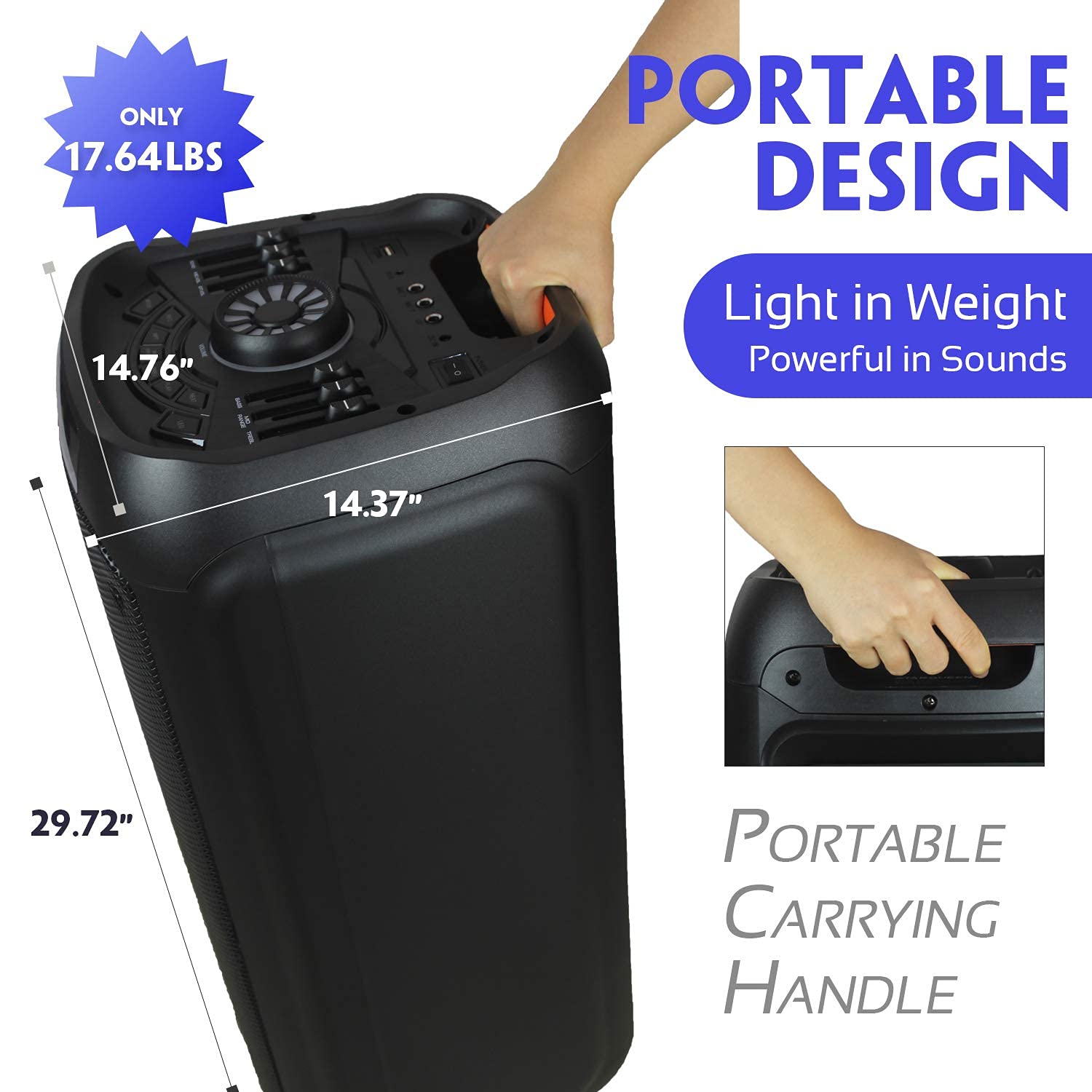 Karaoke Machine Portable Speaker for Adults Kids Portable DJ Speaker with Dual 8 Inch Woofer 2 Wireless Microphones LCD Screen