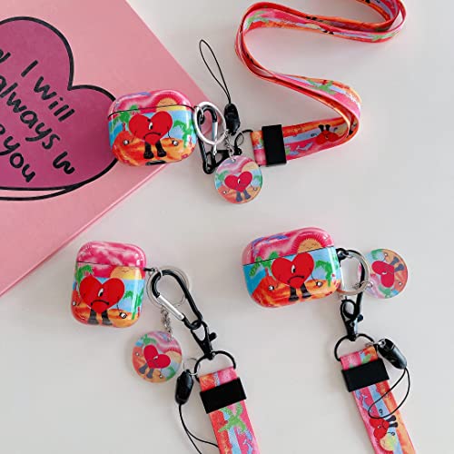 with Fashion Kawaii Lanyard Keychain,Cute Interesting Soft TPU Airpod 3rd Generation Case,Suitable Man Women Girl Airpod 3rd Case
