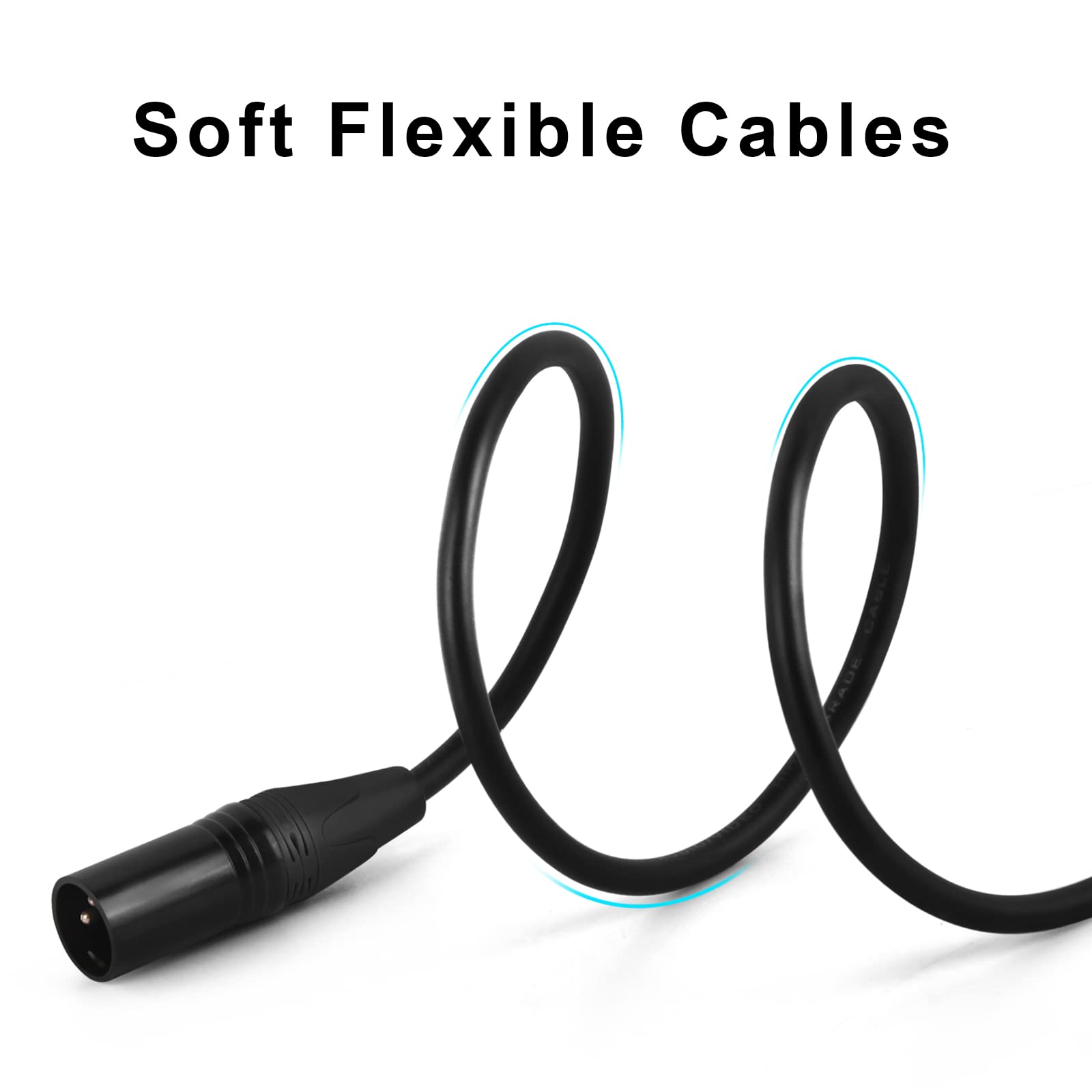 MIKIZ DMX Cables 50 Ft 2 Packs - Pro 3 Pins DMX Male to Female Stage Signal Lighting Cables