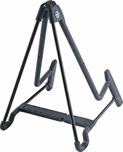 K&M König & Meyer 17581.014.55 Heli 2 Electric Folding A-Frame Guitar Stand for Electric Guitars | Adjustable and Collapsible | Sturdy and Durable Professional Choice | German Made Black