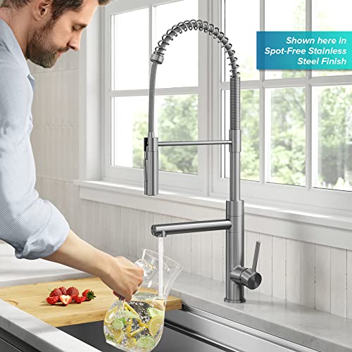 KRAUS Artec Pro (2nd Gen) Commercial Style Pull-Down Single Handle Kitchen Faucet with Pot Filler in Brushed Brass, KPF-1604BB