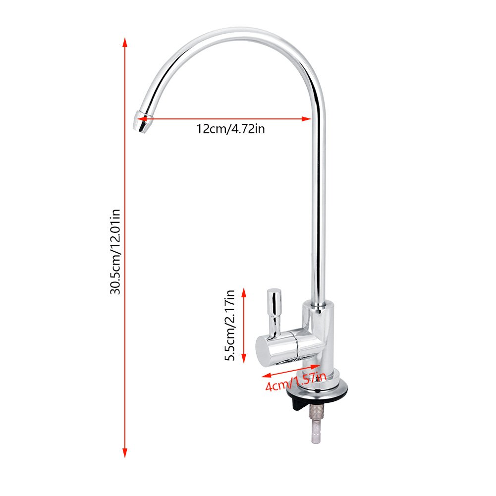 idalinya Water Faucet Basin Bathroom Tap 1/4'' Zinc Alloy Kitchen Faucet Tap Chrome Reverse Osmosis Ro Drinking Water Filter