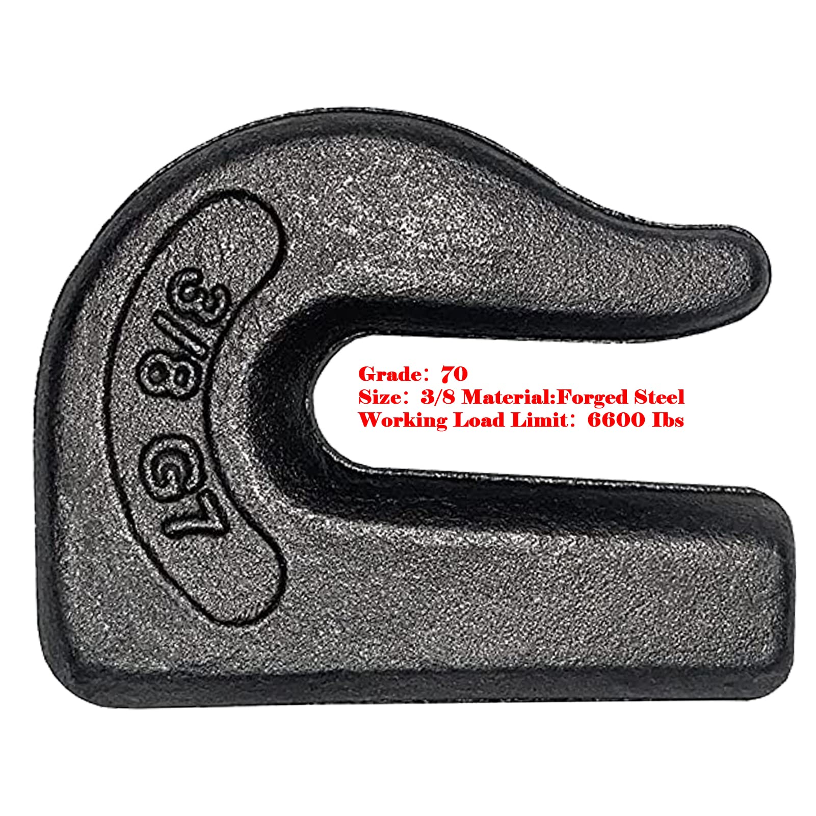 KEYHAO Weld On Grab Chain Hook G70 3/8" Weld On Chain Grab Hooks Bucket Flatbed Trailer Wrecker Tow Tie Down Forged Steel Working Load Limit: 6600 lbs