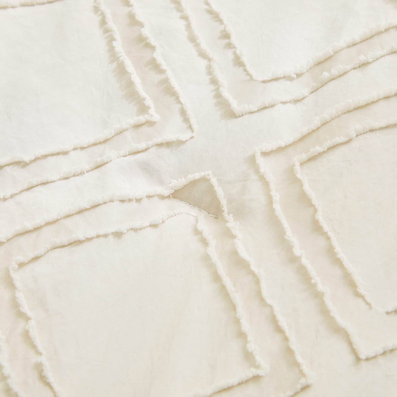 Tufted Ruffle Crib Bedding Set 3 Pieces Baby Boho Quilted Comforter with Fitted Sheet and Bed Skirt - Cute Ruffled Shabby Chic Baby Bedding Soft Blanket Design Cream White with Yellow