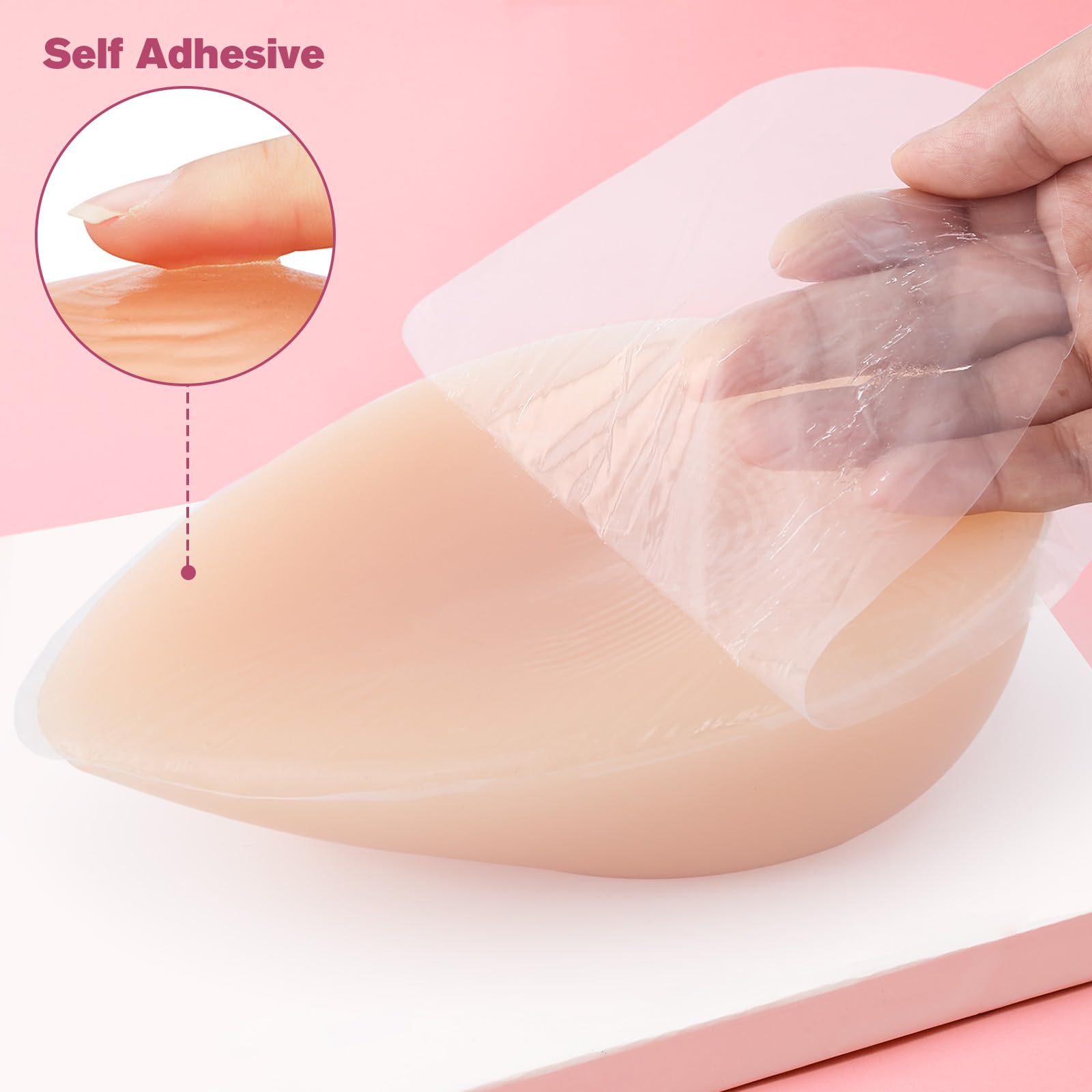 IVITA One Pair A Cup Self Attaching Silicone Breast Forms for Mastectomy Crossdresser Prosthesis Transgender Cosplay - Nude