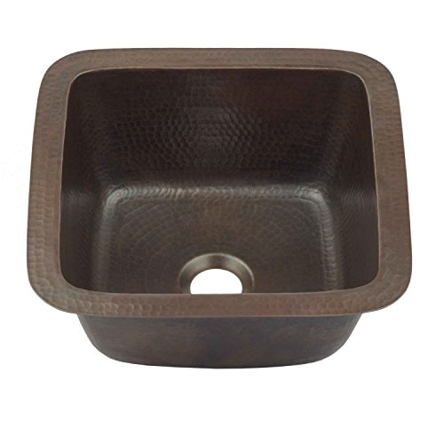 Sinkology P1U-1212BC-AMZ-TG Pollock Undermount 12" Bar Prep Kit with Grid Drain Armor Kitchen Sink, 12 x 12 x 5, Aged Copper