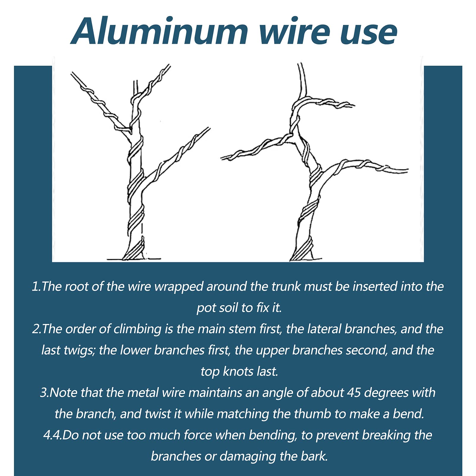 SHHMA Bonsai Wire Aluminum Wire for Bonsai Trees Suitable for Potted Plant Decoration, Black,Diameter:8mm
