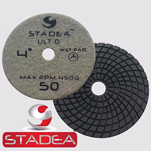 Stadea PPW104X Granite Polishing Pads 4" Diamond Pad 400 Grit For Granite Quartz Stones Polish