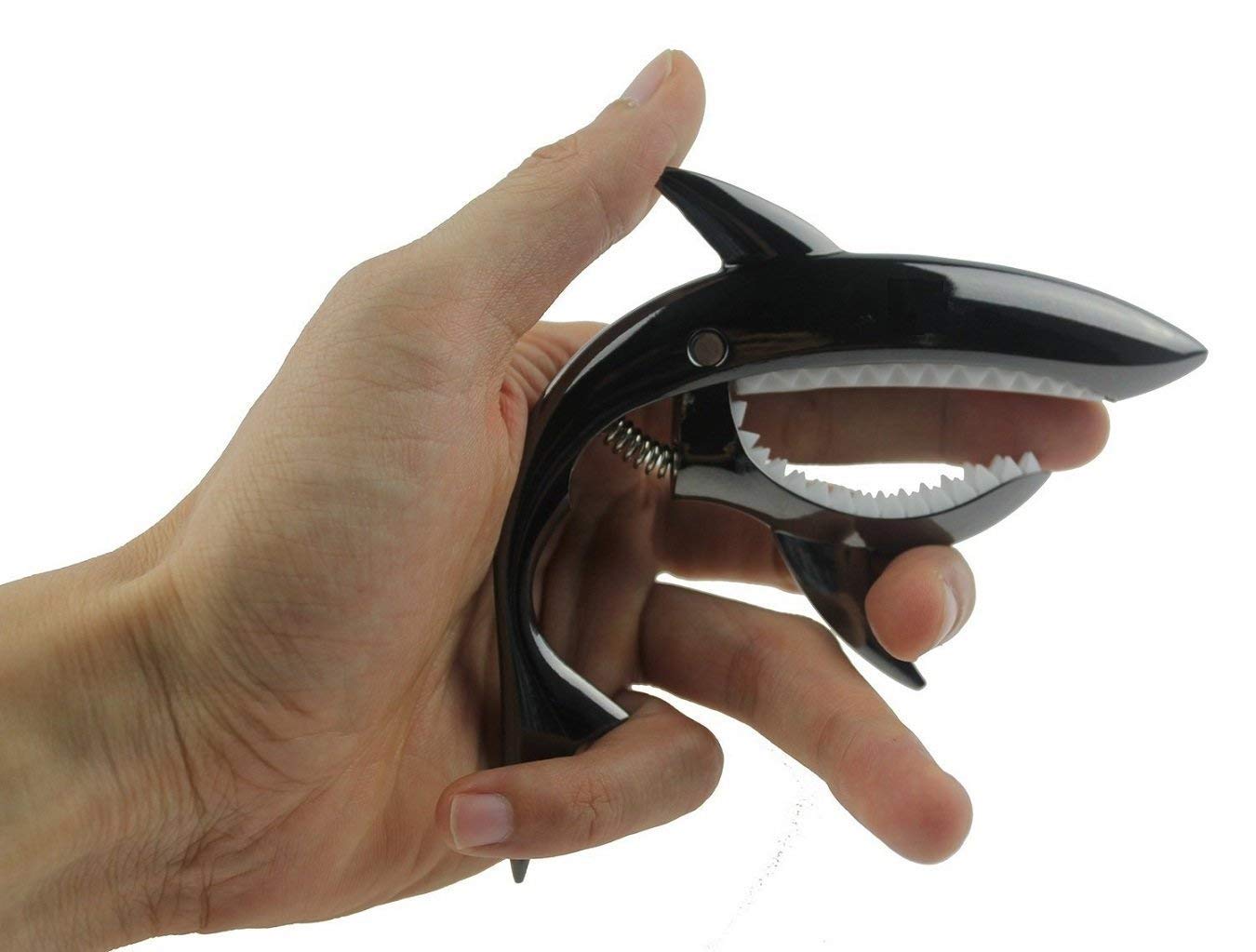 Imelod Zinc Alloy Guitar Capo Shark Capo for Acoustic and Electric Guitar with Good Hand Feeling, No Fret Buzz and Durable(Black)