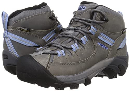 KEEN Women's Targhee 2 Mid Height Waterproof Hiking Boots, Steel Grey/Hydrangea, 10