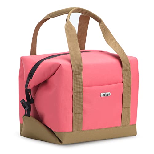 UNIKER Insulated Lunch Bag Foldable,Leakproof Lunch Box for Travel,Lunch Tote Reusable Meal Prep Container Bag,Bento Box Cooler Bag for Work Picnic Box,Rose