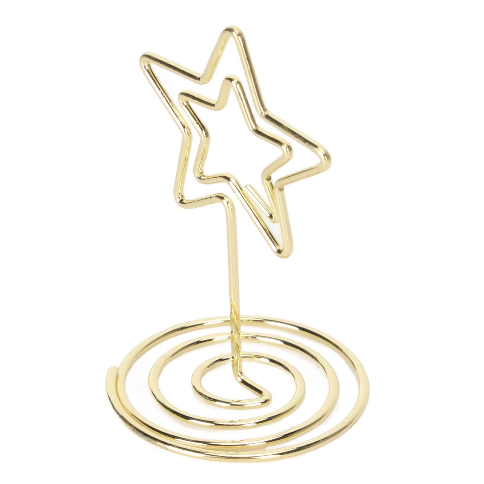 YJBOSS Small 5 Pointed Star Shape Gold Finish 20PCS Photo Picture Holders Table Sign Stand