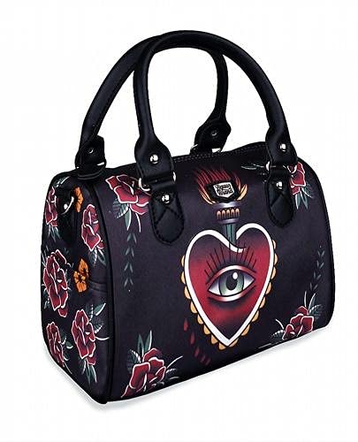 Liquorbrand Innervision Bowler Round Bag Womens Satchel Heart Eye Handbag Purse