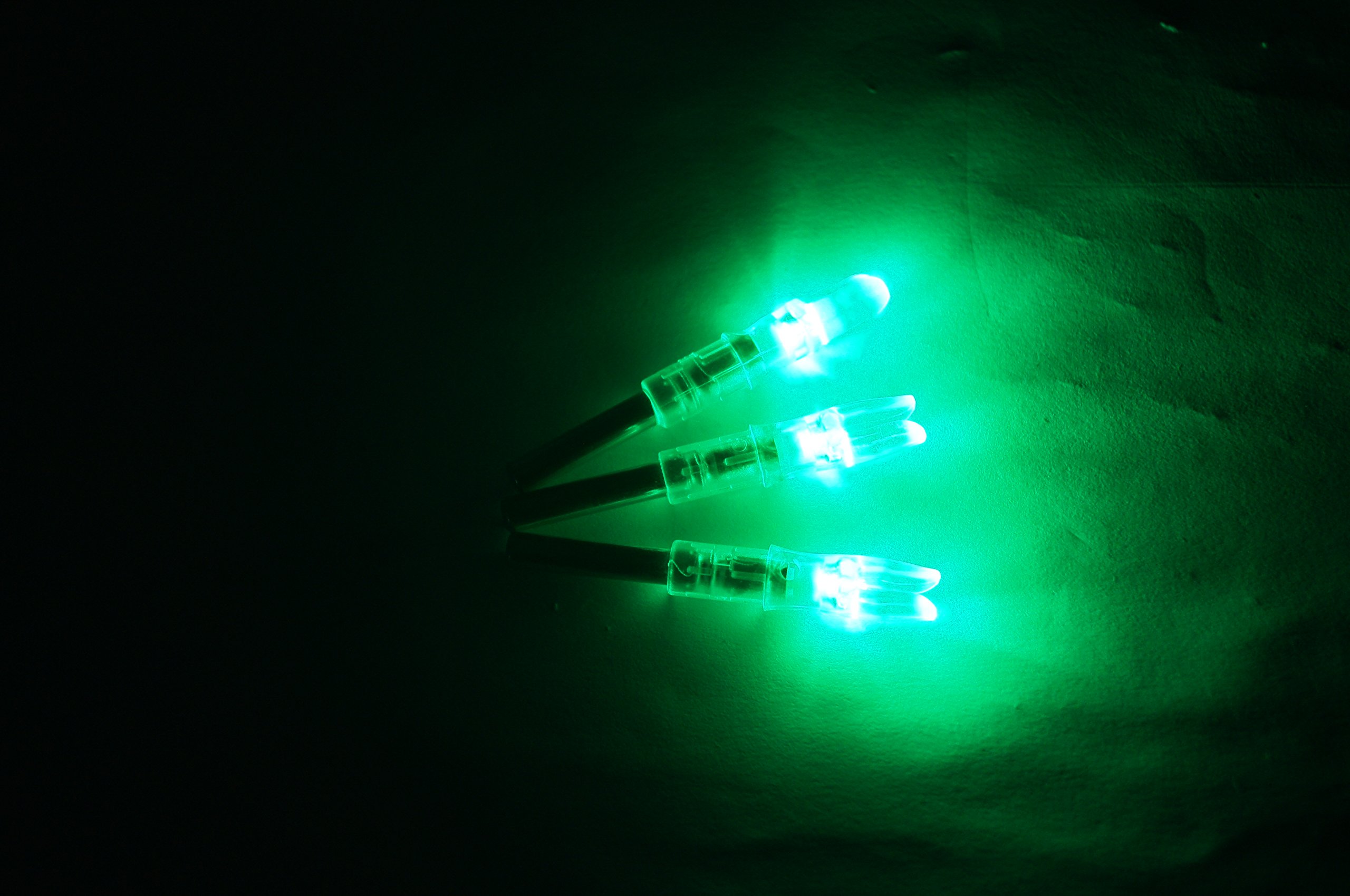 Jiexi Hwyp Automatically Lighted Led Nocks for Inner Diameter 6.3 mm Compound Bow Arrows GT Size Pack of 6 (green)