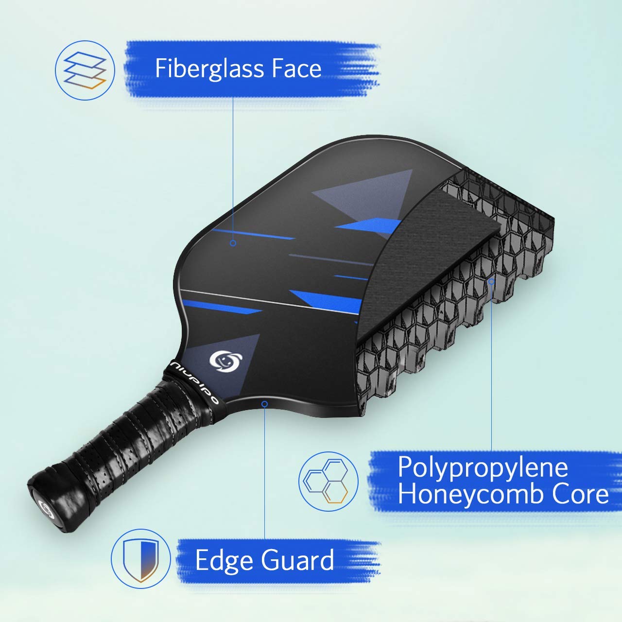 Niupipo Pickleball Paddles Pickleball Set of 10 Balls and 1 Pickleball Bag