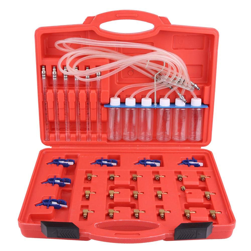 Injector Flow Diagnostic Cylinder Common Rail Adapter Tester Fuel Line Test Tool Kit W/Nozzle Tester Flow Meter Test Tools