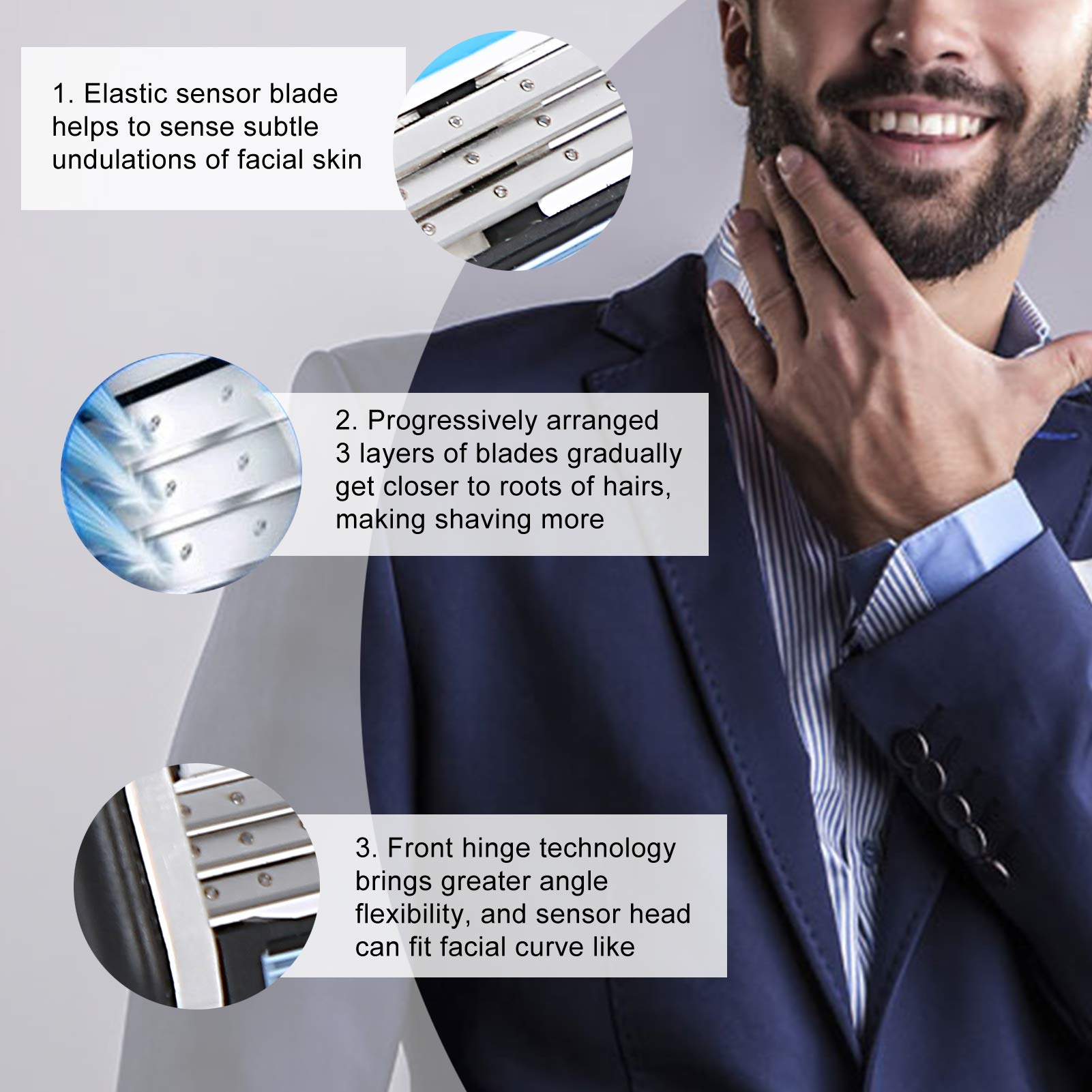 Razor Blades, 16pcs Manual Razor Blade Professional Barber Beard Razor Blades Men Shaver Blade, h 3 Blades for Men, More Comfortable Shave