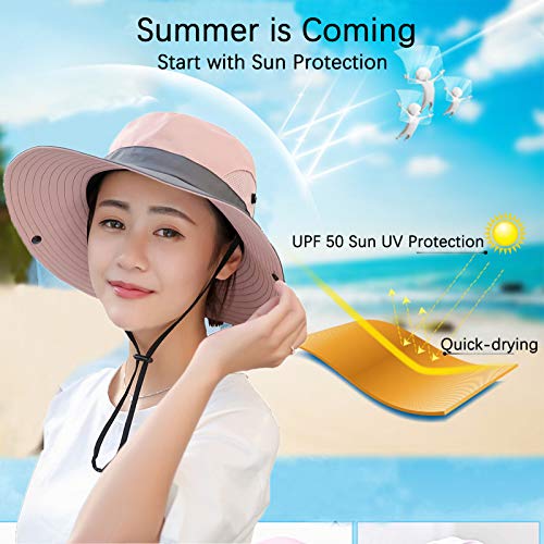 Womens UV Protection Wide Brim Sun Hats - Cooling Mesh Ponytail Hole Cap Foldable Travel Outdoor Fishing Hat Pure Purple