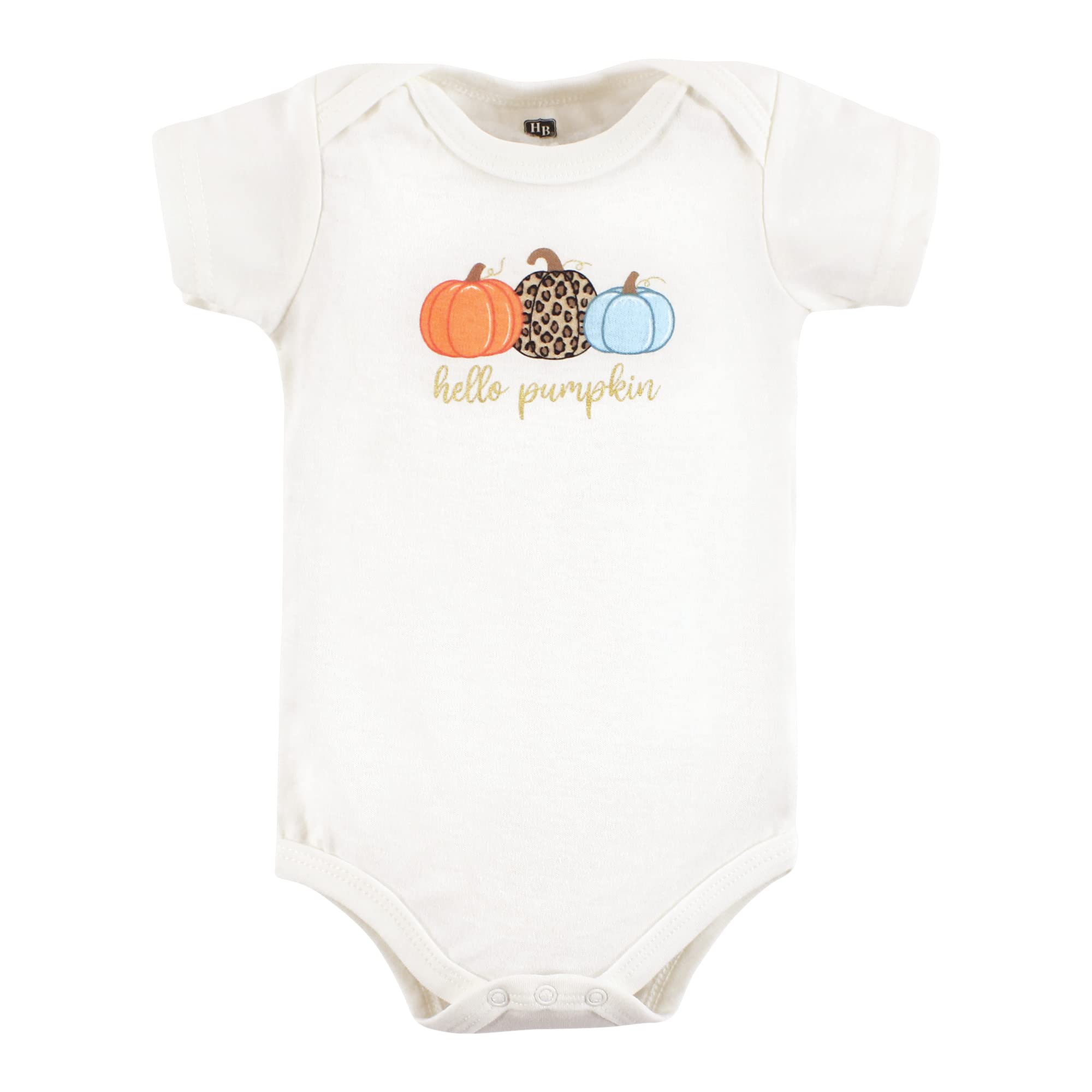 Hudson Baby Unisex Baby Cotton Bodysuits, Happy Fall, 6-9 Months