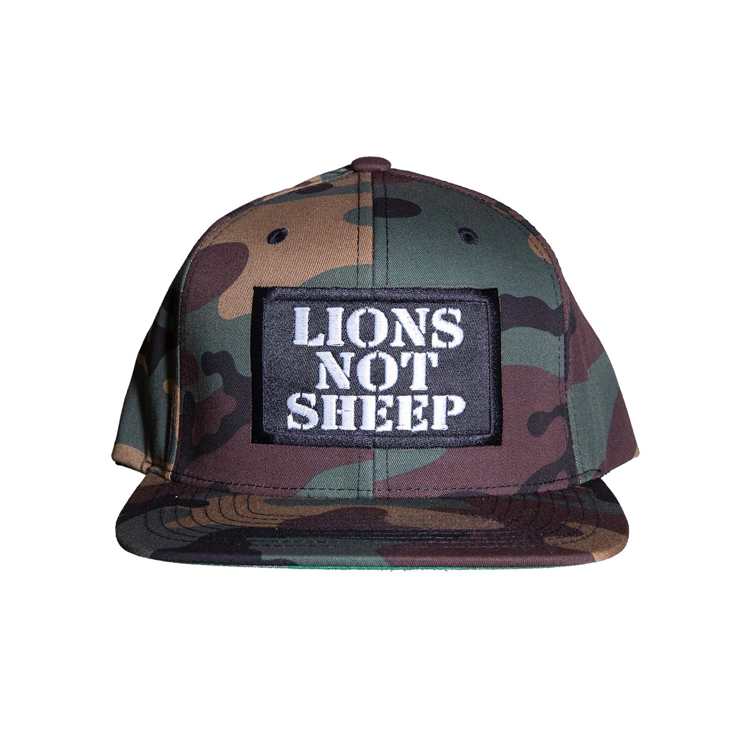 Lions Not Sheep Hat Black - Adjustable Trucker Hats with Snapback - Fabric Back Black Baseball Cap - 5 Panel Trucker Cap - Trucker Hats for Men and Women - Fabric Trucker Hat for Hiking