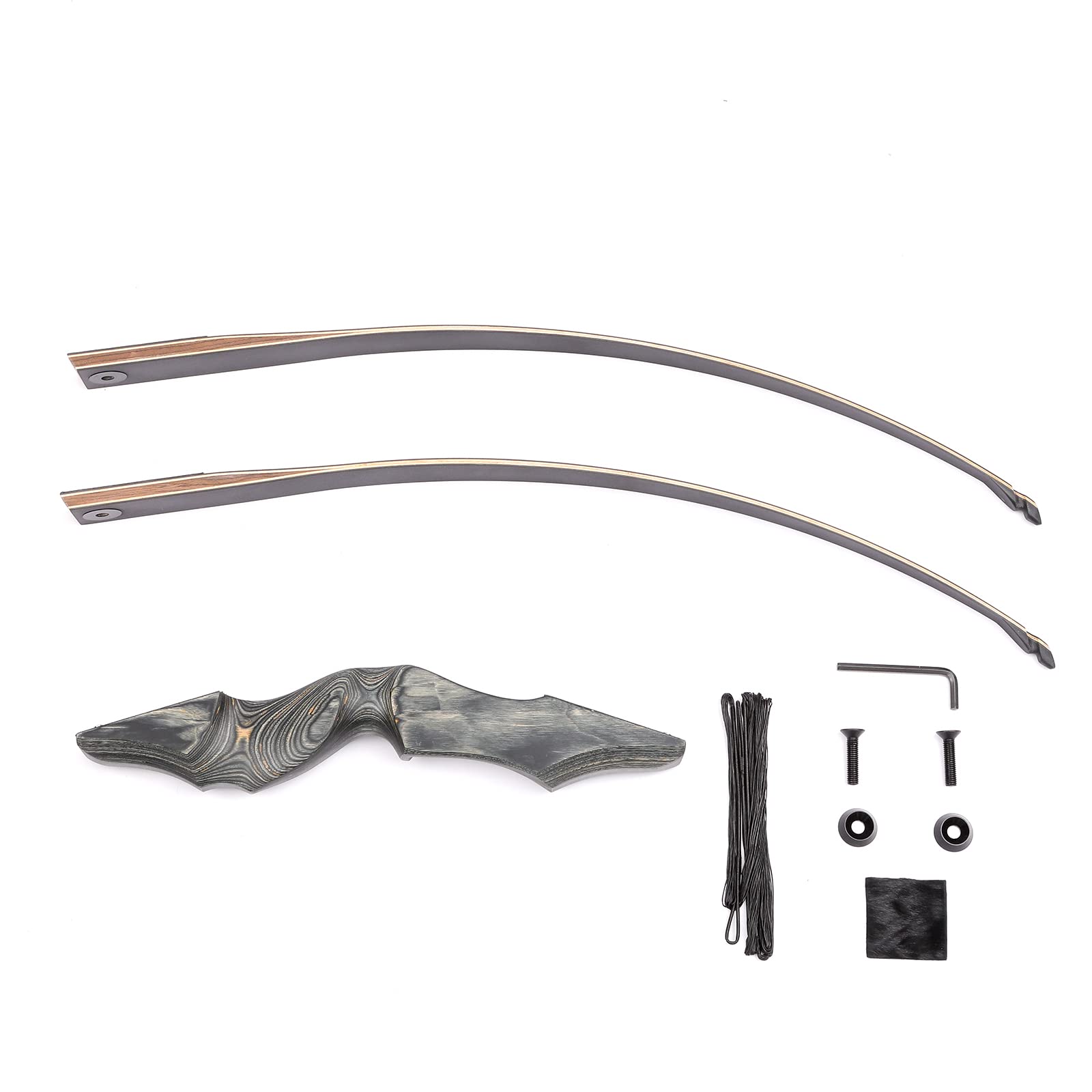 Mandarin Duck Black Hunter MK II 60" Take Down Longbow - Left Handed, 40lb