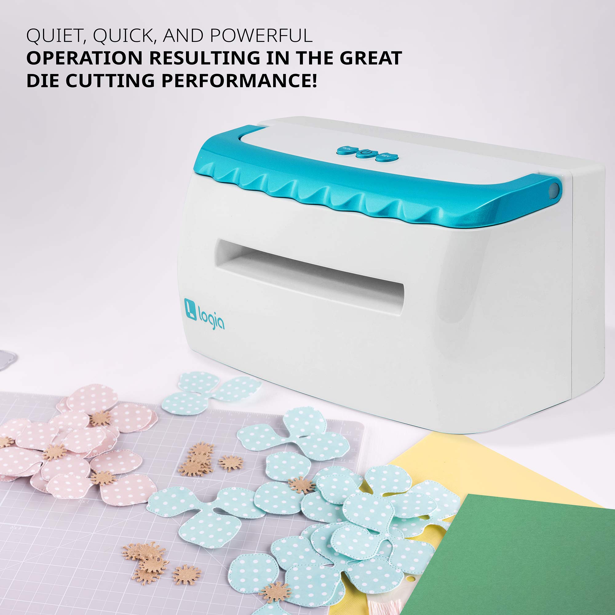 Logia A5 Electronic Die Cutting Machine | Professional Die Cutter & Embosser Starter Kit for Scrapbooking, Crafting & Card Making | Fast & Quiet, Easy Operation, Overload Protection & Accessories Pack