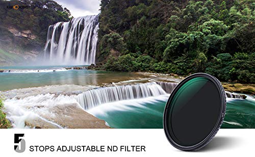 K&F Concept 62mm Fader ND Filter Neutral Density Variable ND2 to ND32 ND2-ND32 for Camera Lens NO X Spot Nanotec Ultra-Slim Weather-Sealed