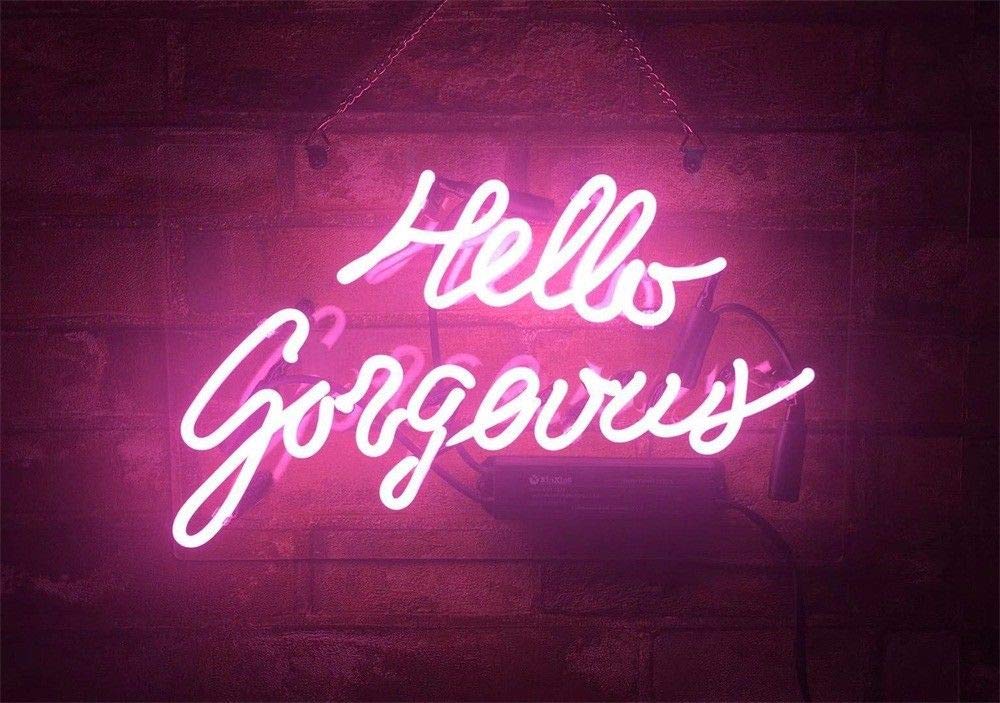 INXX NEON Hello Gorgeous Pink Handmade Display Beer Sign Wall Artwork Store Neon Light