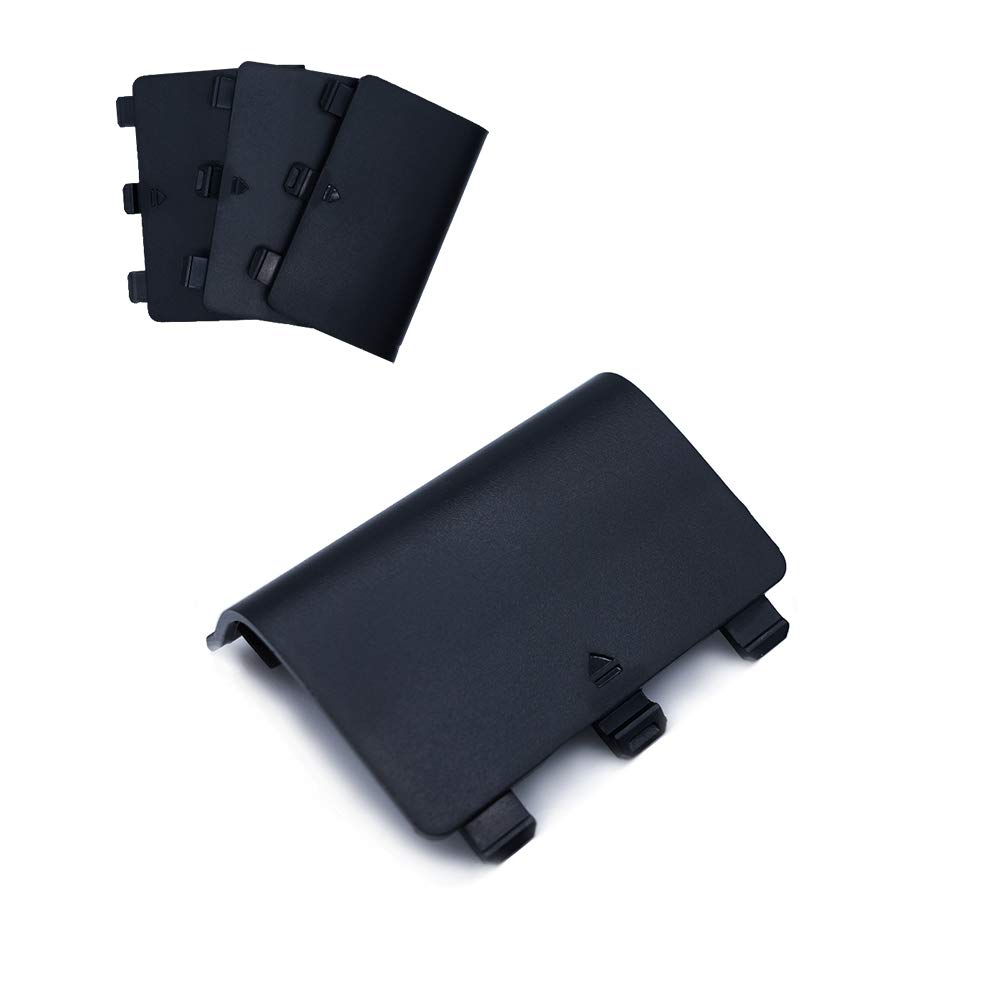 Hukado Replacement Battery Back Cover for Xbox One, Battery Cover Door for Xbox One, Xbox One S Controller, Repair Shell Cover Part for Xbox Wireless Controller (Black, 4 Pack)