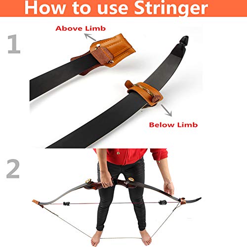 KAINOKAI 54" Traditional Laminated Recurve Bow/Archery Amercian Hunting&Target Horse Bow/Longbow Most Arrows fits,15-55 lbs for Kids Teens & Adults