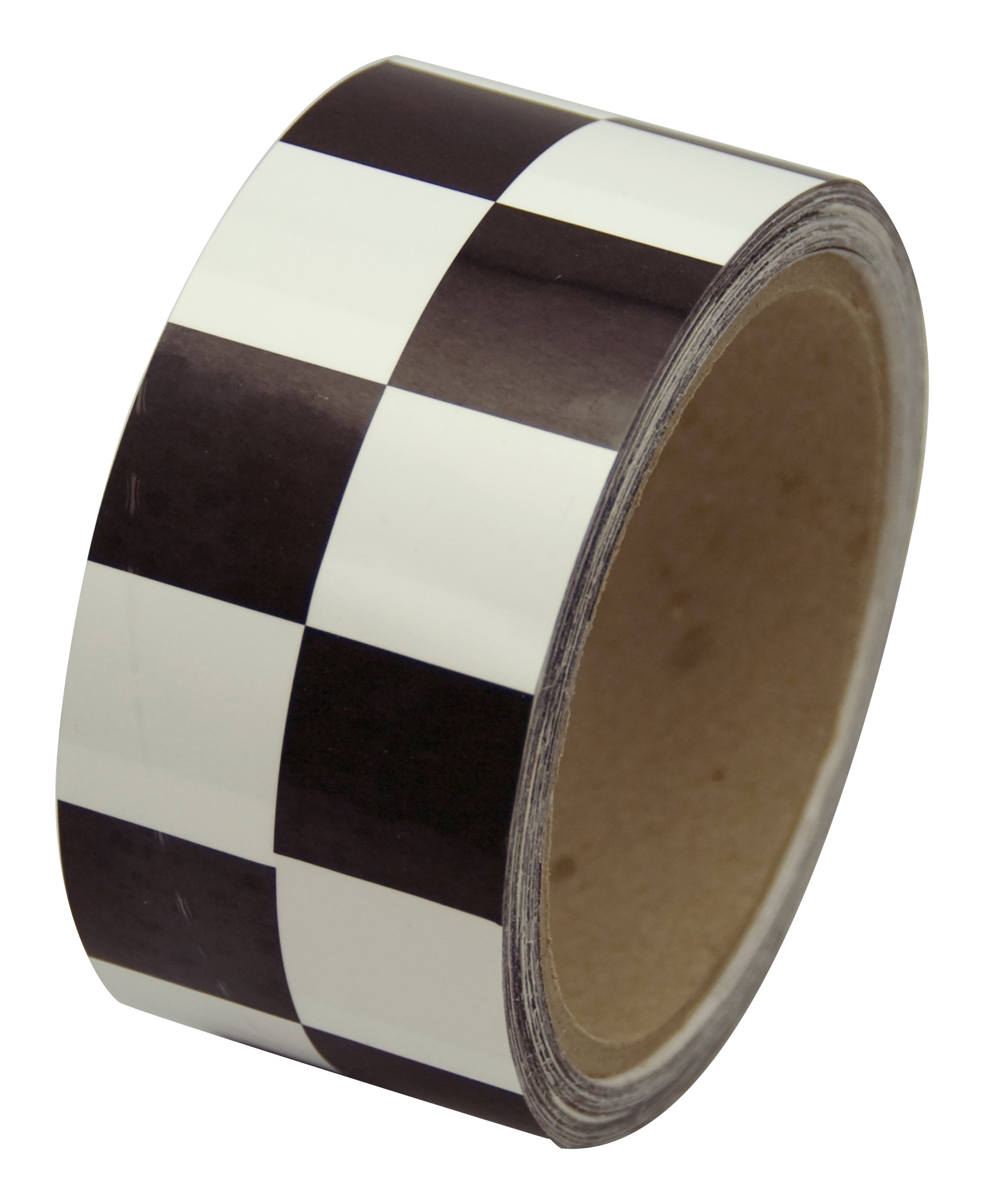 INCOM Manufacturing: 1 inch Square Pattern PVC Checkerboard Racing Laminated Safety Tape, 2 inch x 54 ft, Black and White – Indoor and Outdoor