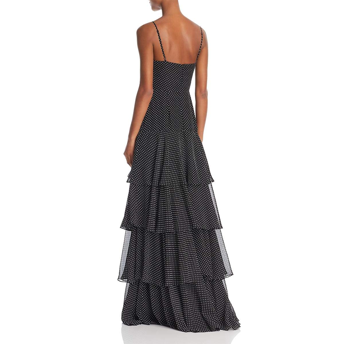 Jill Jill Stuart Women's Tiered Polka dot Dress, Black/White, 8