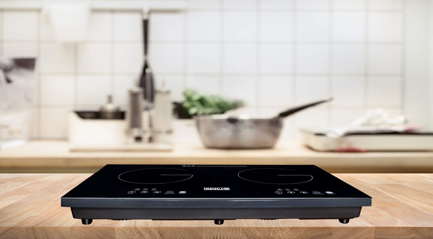 Inducto Dual Induction Cooktop Counter Top Burner, Black