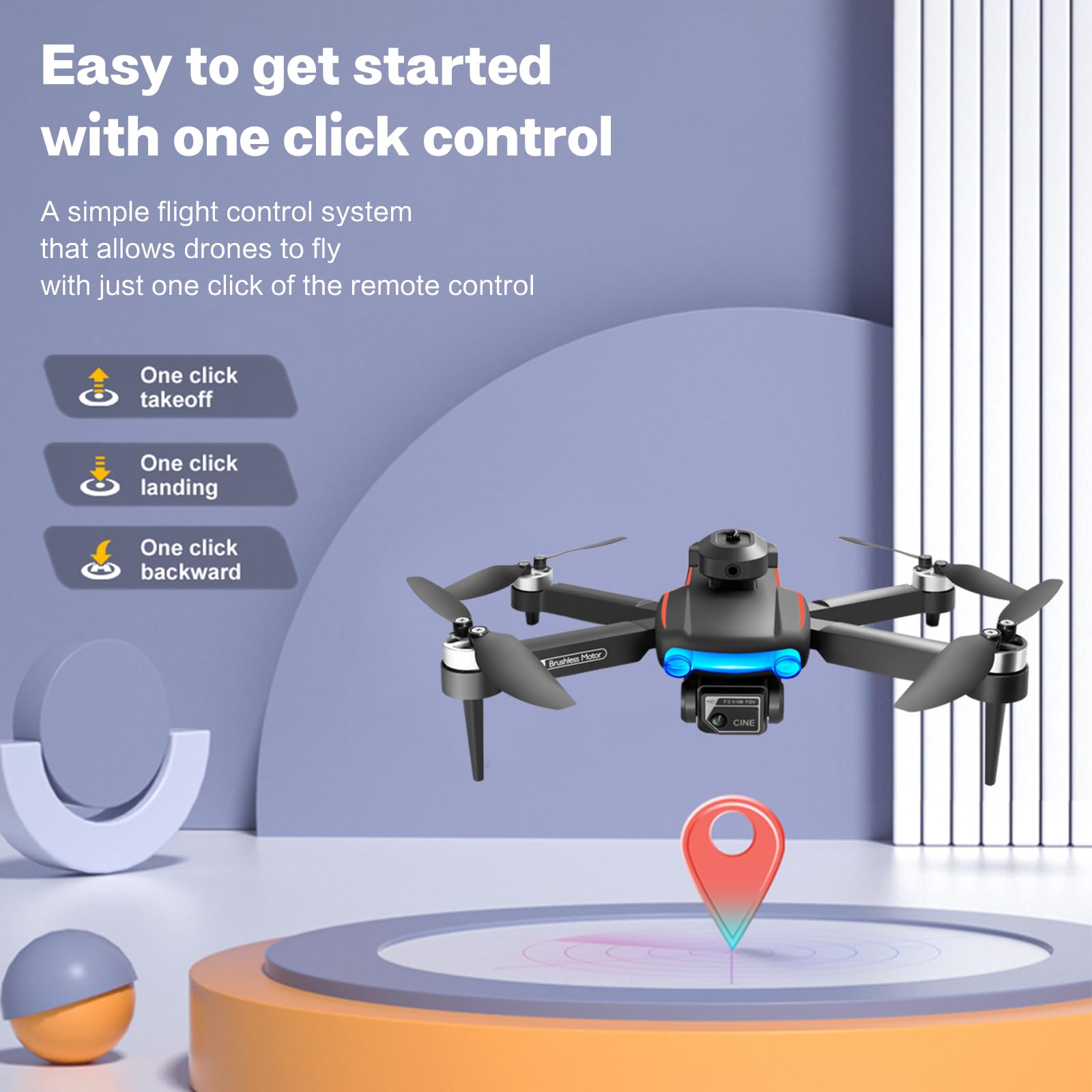 JFFQAA Aerial Photography Drone,Foldable Drone for Adults Beginner,RC Quadcopter with 4K FPV Camera,Altitude Hold, Gravity Sensor,Smart Return Home,Gesture Control,One Key Take Off/Landing(Black)