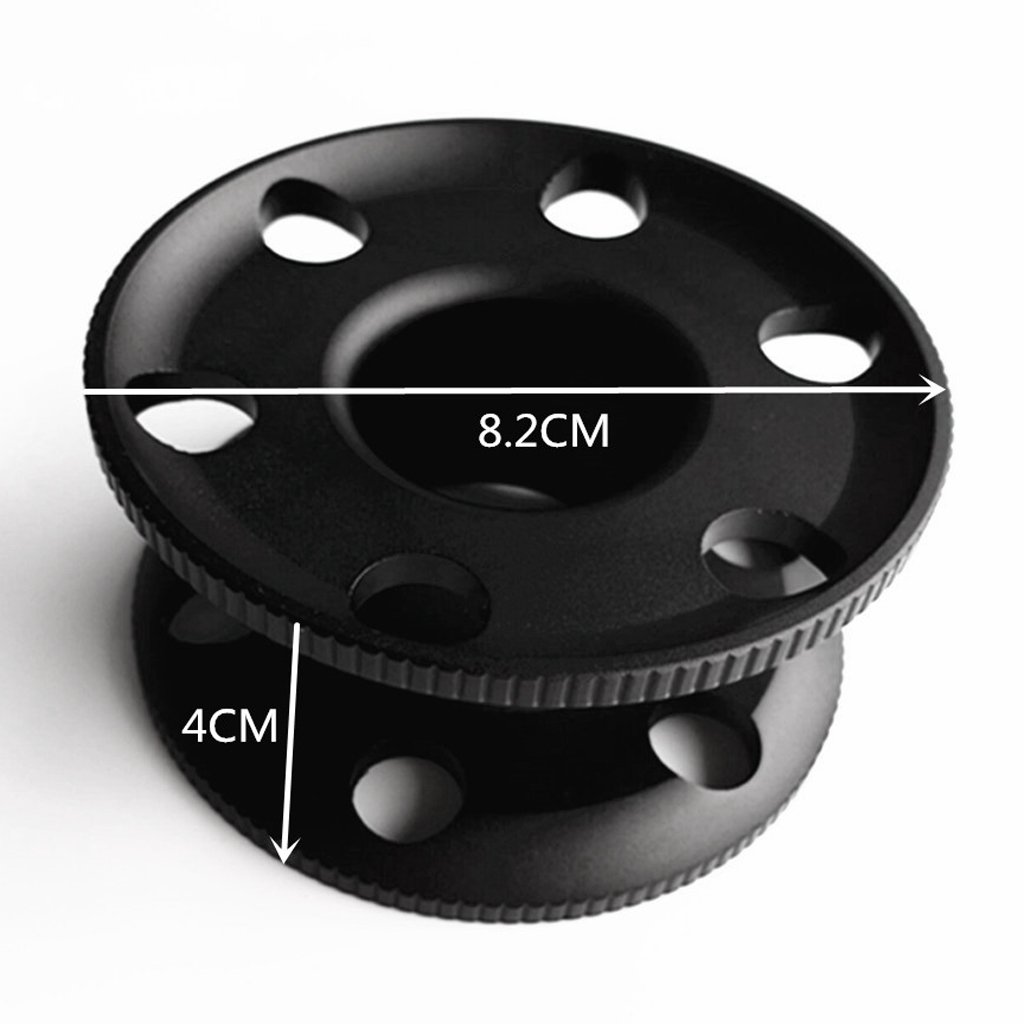 LEIPUPA Aluminum Alloy Empty Finger Spool Dive Reel for Underwarter Scuba Diving BLK