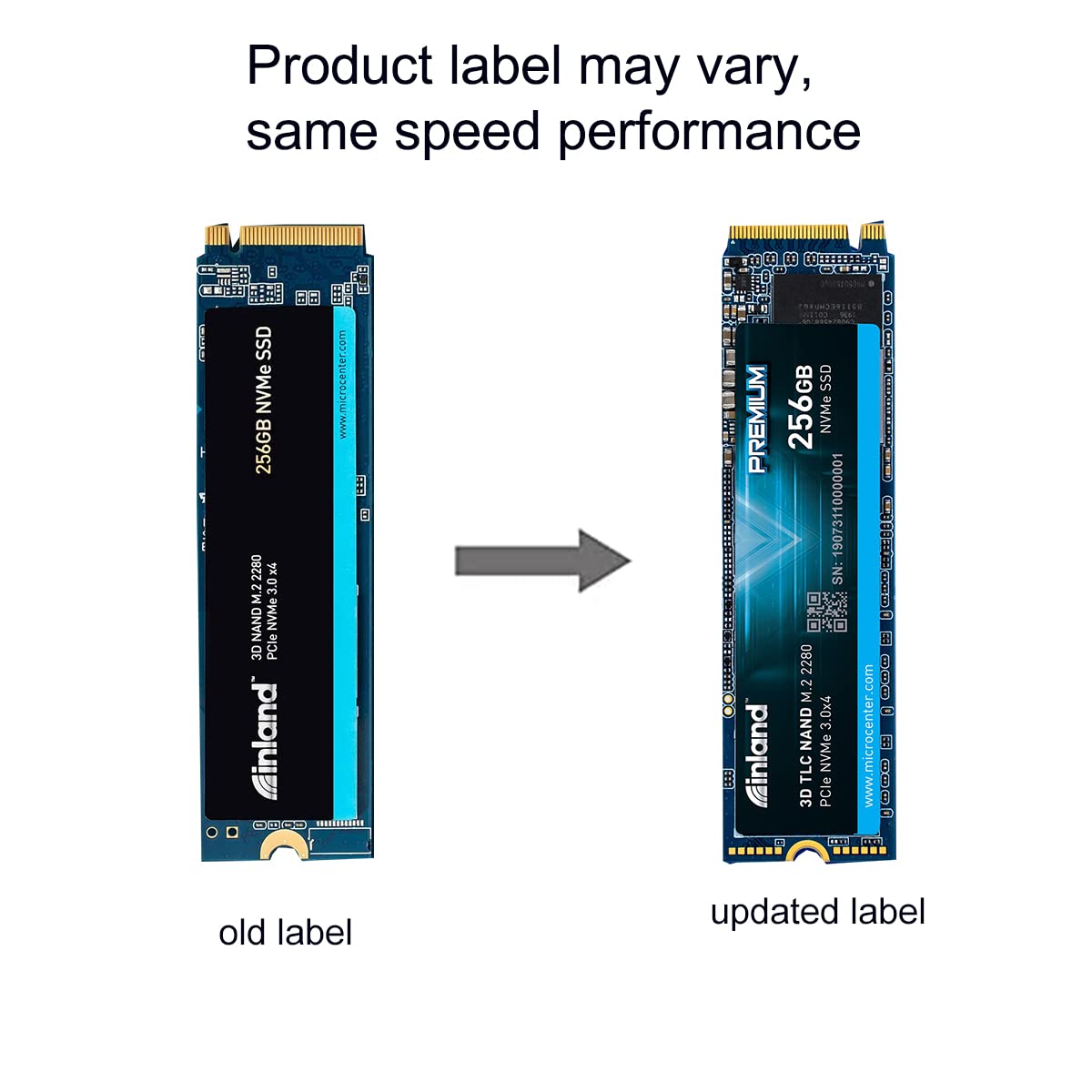 INLAND Premium 256GB 3D NAND TLC M.2 2280 PCIe NVMe 3.0 x4 Internal Solid State Drive, Read/Write Speed up to 2900MB/s and 950MB/s, 360 TBW