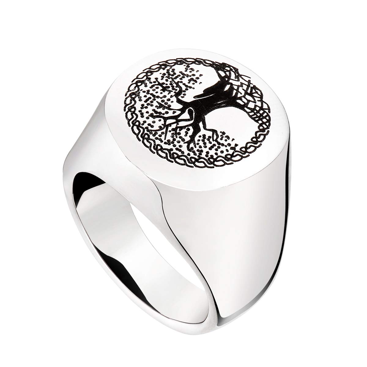 KY Cremation Ring for Ashes Memorial Urn Ring Stainless Steel Celtic Knot Retro Jewelry Keepsake Ring Size 9/10